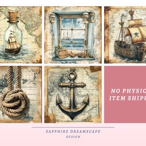 Vintage Nautical Digital Paper High Quality Jpgs Instant Download ...