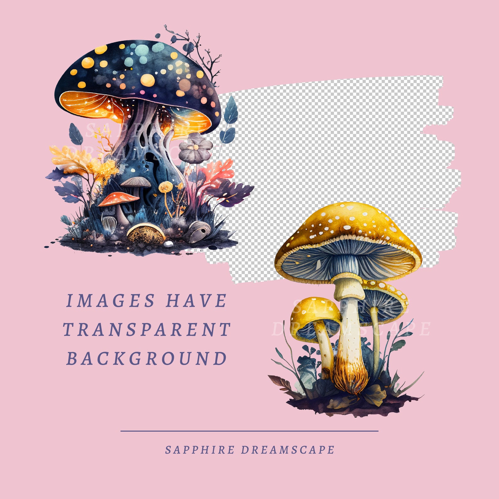 70 Mushrooms Clipart Megapack High Quality Transparent Pngs - Etsy