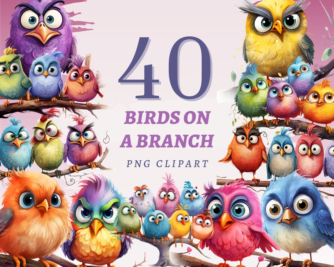 40 Birds on a Branch Clipart, High Quality Transparent Pngs, Instant ...