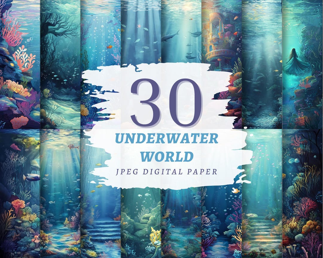 Underwater World Digital Paper, Sea Life Decorations, High Quality Jpgs ...