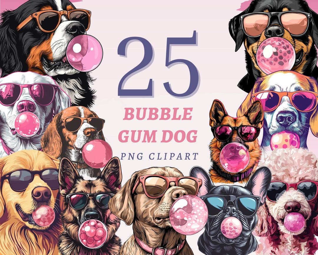 25 Bubble Gum Dogs Buts Clipart, High Quality Transparent Pngs, Instant ...