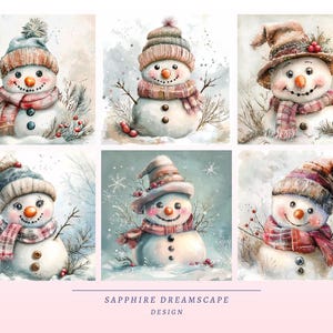 Cute Snowman Digital Paper, High Quality Jpgs, Instant Download ...