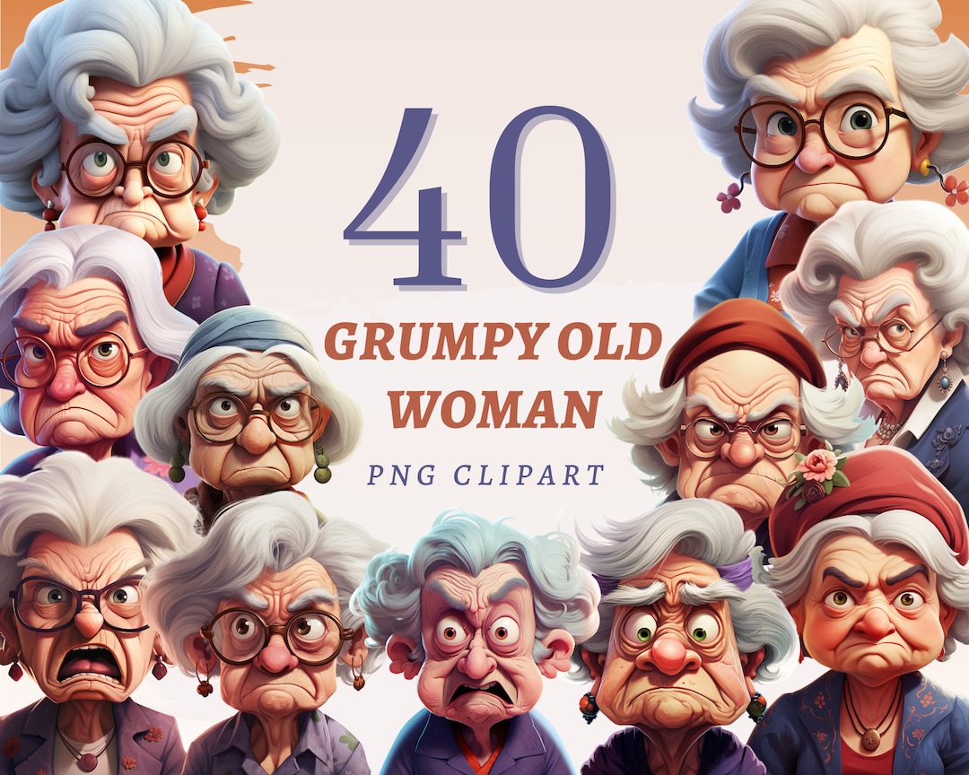 40 Grumpy Old Woman Clipart, High Quality Transparent Pngs, Instant ...