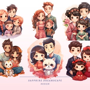 35 Chibi Family Clipart, High Quality Transparent Pngs, Instant ...