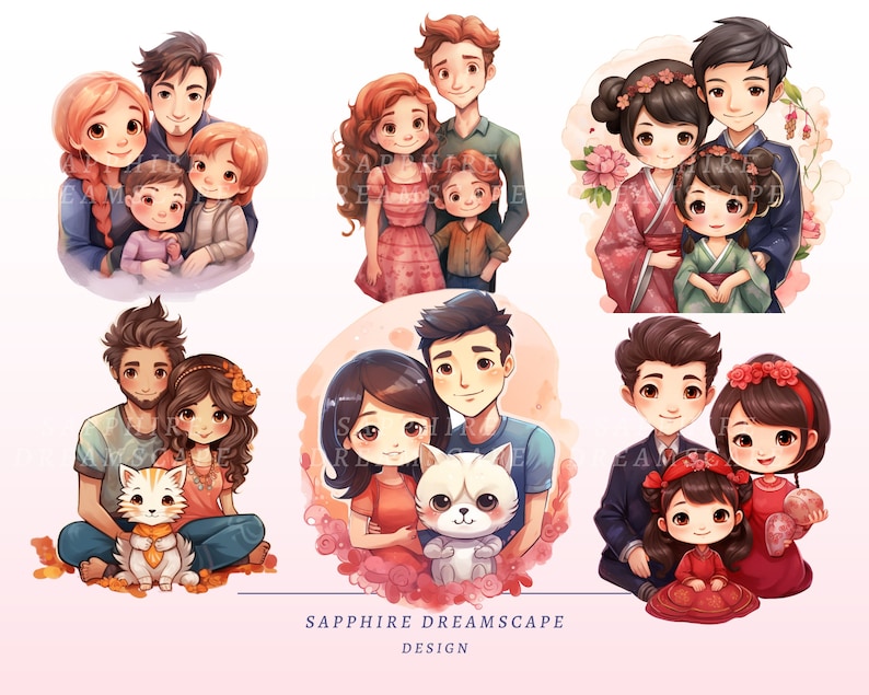 35 Chibi Family Clipart High Quality Transparent Pngs - Etsy Australia