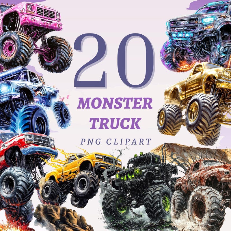 Monster Truck Clipart - Etsy