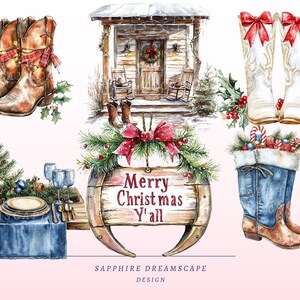 40 Cowboy Christmas Clipart Western Holiday Spirit Cowboy Christmas ...