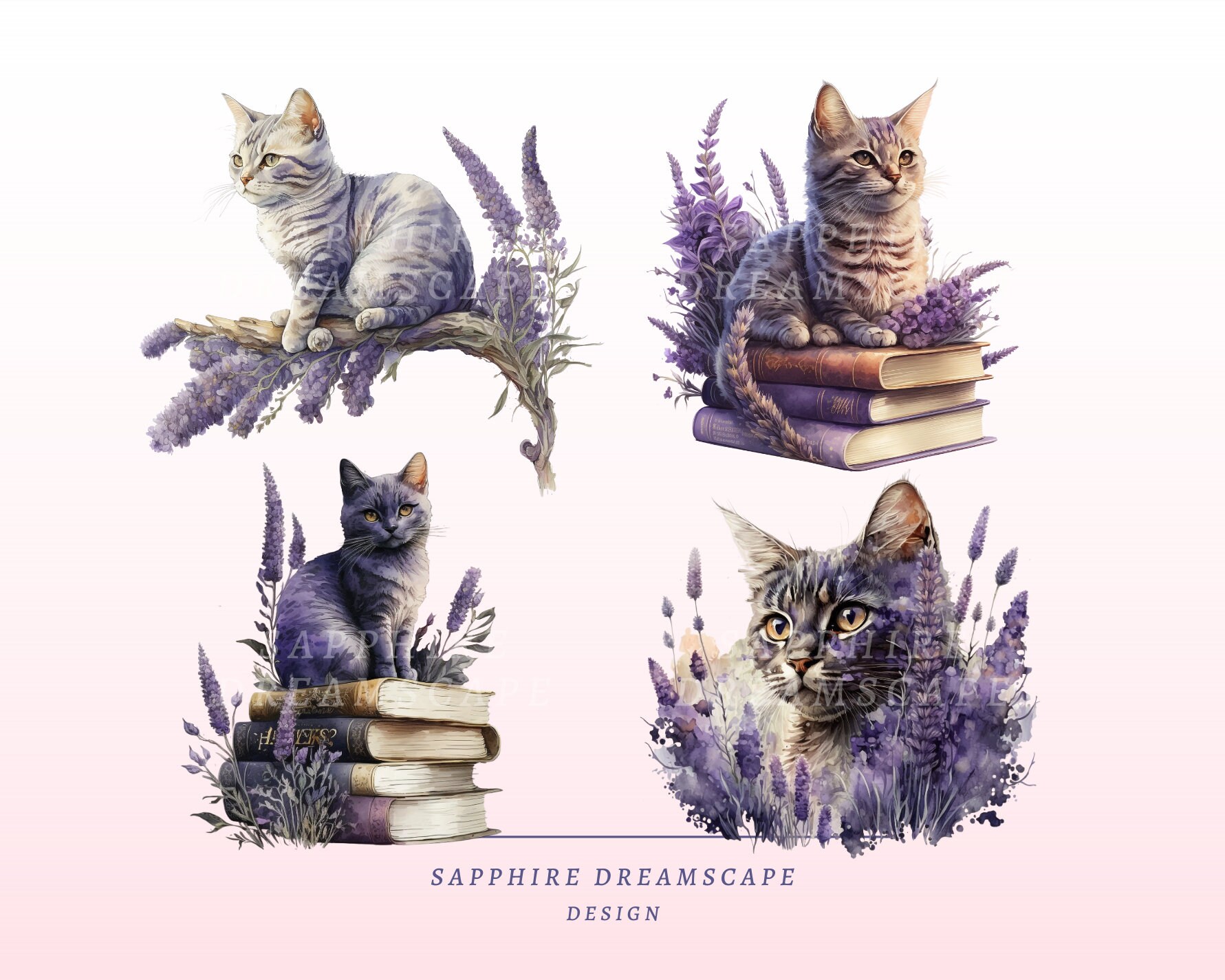 20 Lavender Cats Clipart High Quality Transparent Pngs With - Etsy