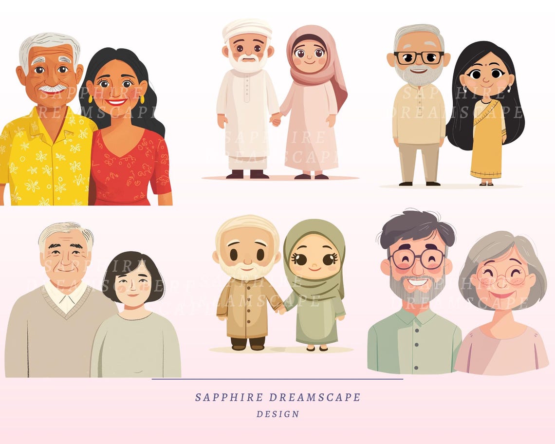 25 Chibi Old Couple Clipart, High Quality Transparent Pngs, Instant ...