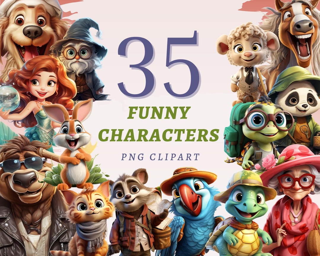 35 Funny Characters Clipart, High Quality Transparent Pngs, Instant ...