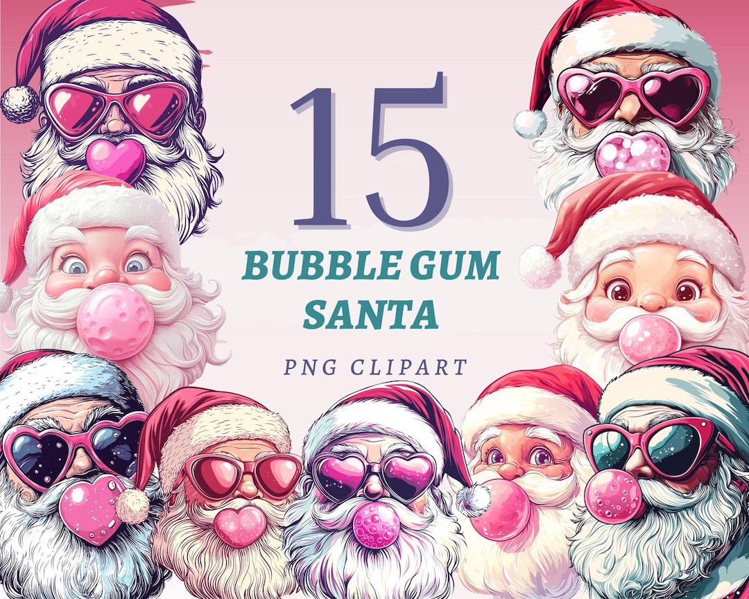 15 Bubble Gum Santa Clipart, High Quality Transparent Pngs, Instant ...