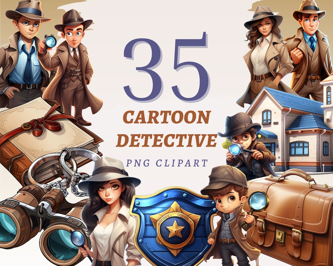 35 Cartoon Detective Clipart, High Quality Transparent Pngs, Instant ...