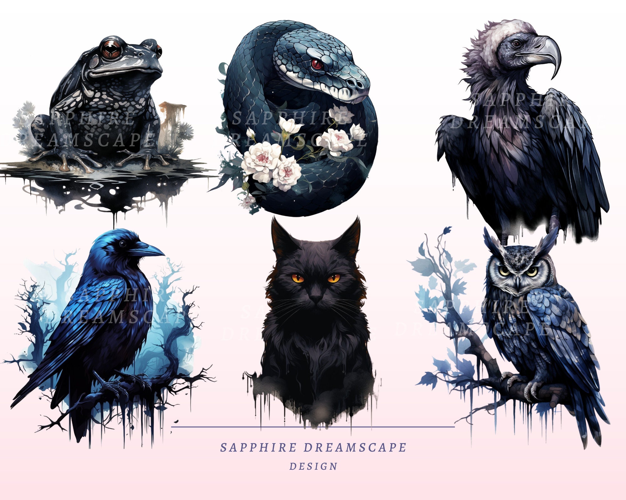 35 Gothic Animals Clipart, High Quality Transparent Pngs, Instant ...