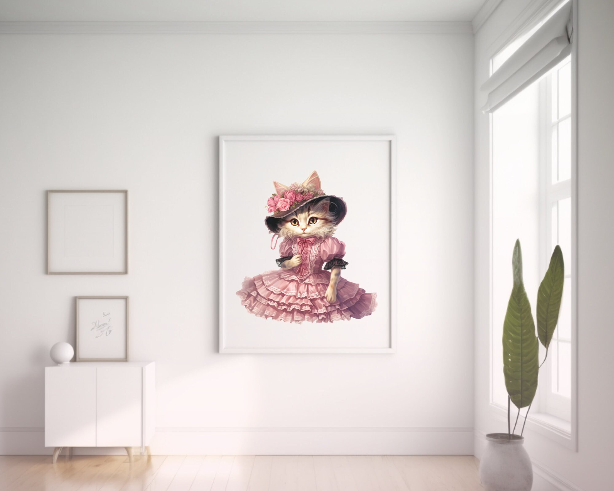 40 Pink Victorian Kitty Clipart, High Quality Transparent Pngs, Instant ...