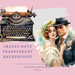 45 Watercolor 1920s Clipart, High Quality Transparent Pngs, Instant ...
