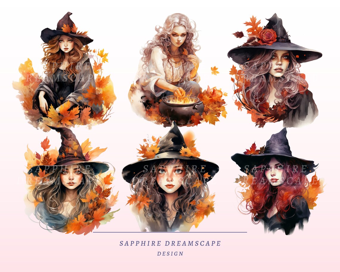 25 Autumn Witch Clipart, High Quality Transparent Pngs, Instant ...