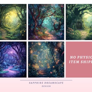 Enchanted Forest Digital Paper, Fantasy Nature Pages, High Quality Jpgs ...