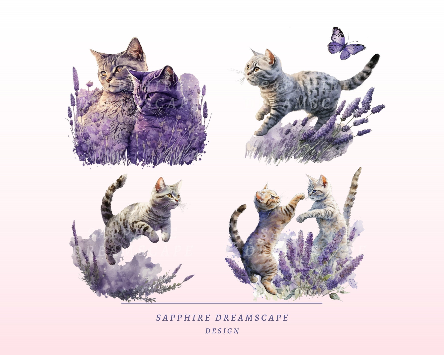 20 Lavender Cats Clipart High Quality Transparent Pngs With - Etsy