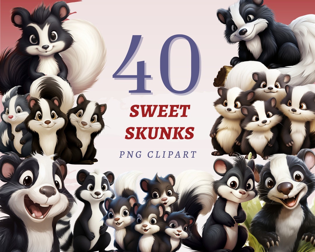 40 Sweet Skunks Clipart, High Quality Transparent Pngs, Instant ...