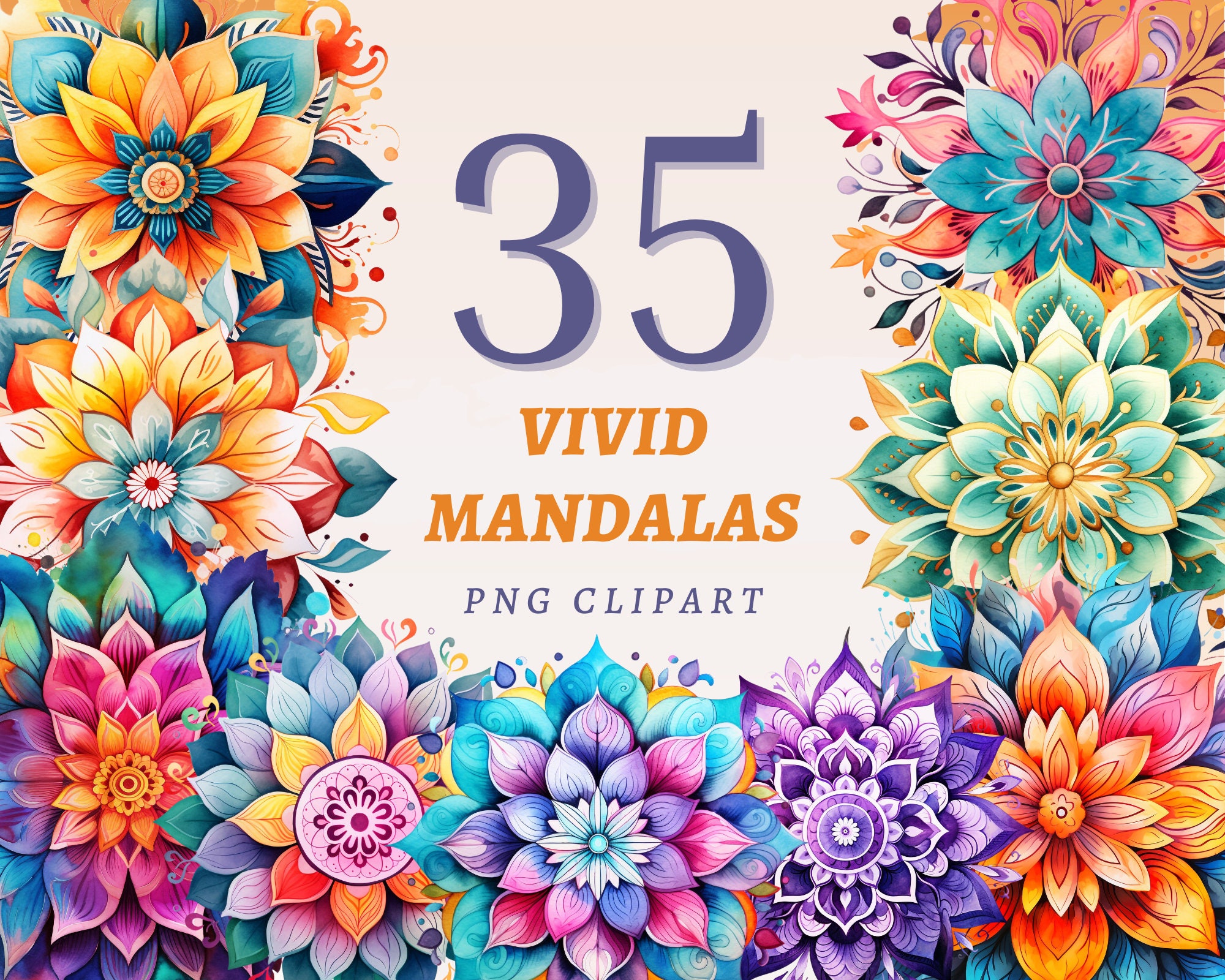 35 Vivid Mandala Clipart, High Quality Transparent Pngs, Instant ...