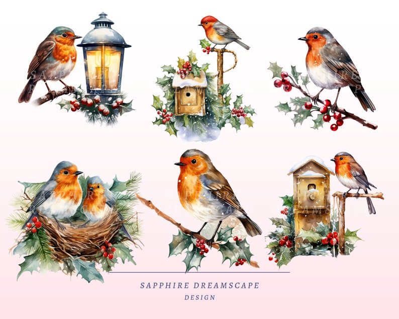 35 Christmas Robin Clipart, High Quality Transparent Pngs, Instant ...