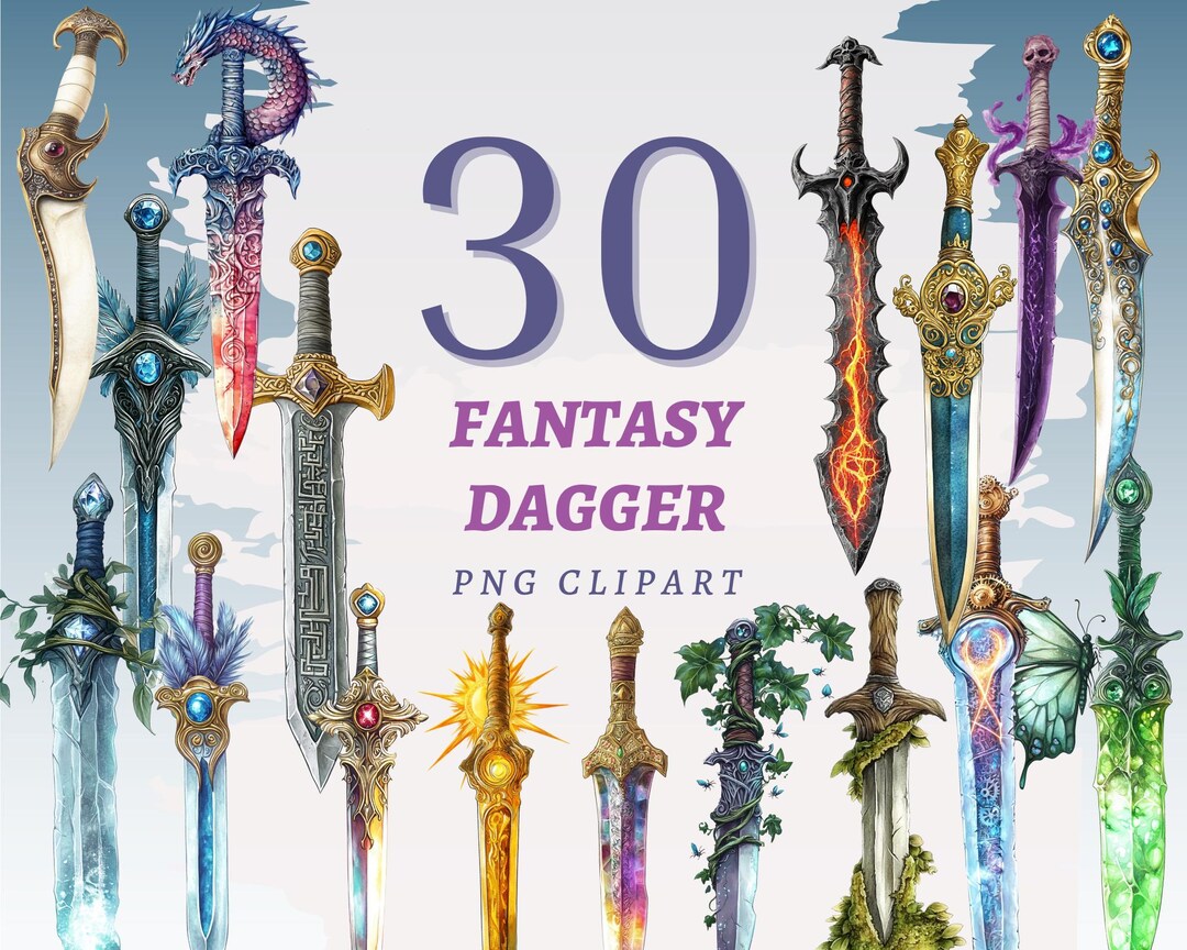 30 Fantasy Dagger Clipart Warrior Blade Print Free Commercial Use ...