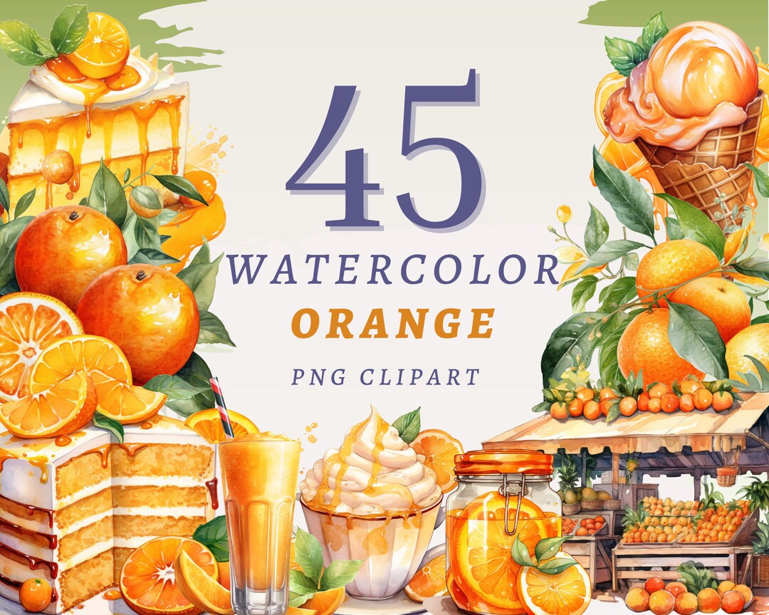 45 Watercolor Orange Clipart, High Quality Transparent Pngs, Instant ...