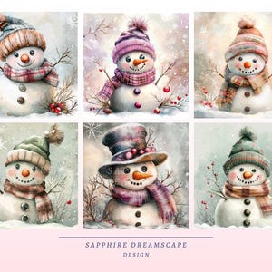 Cute Snowman Digital Paper, High Quality Jpgs, Instant Download ...