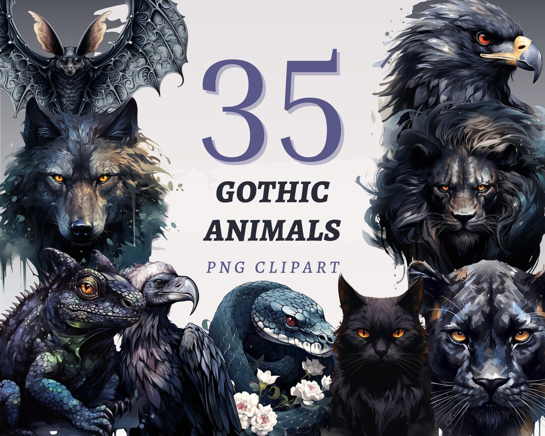 35 Gothic Animals Clipart, High Quality Transparent Pngs, Instant ...