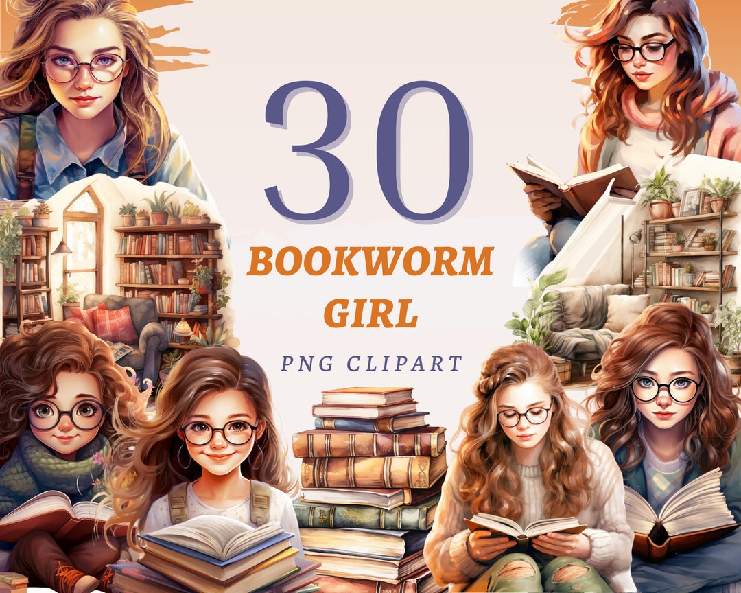 30 Bookworm Girl Clipart, High Quality Transparent Pngs, Instant ...