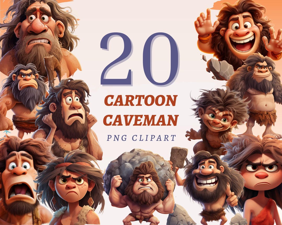 20 Cartoon Caveman Clipart, High Quality Transparent Pngs, Instant ...