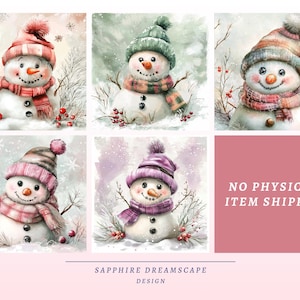 Cute Snowman Digital Paper, High Quality Jpgs, Instant Download ...
