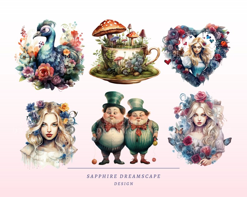 50 Alice in Wonderland Clipart High Quality Transparent Pngs - Etsy