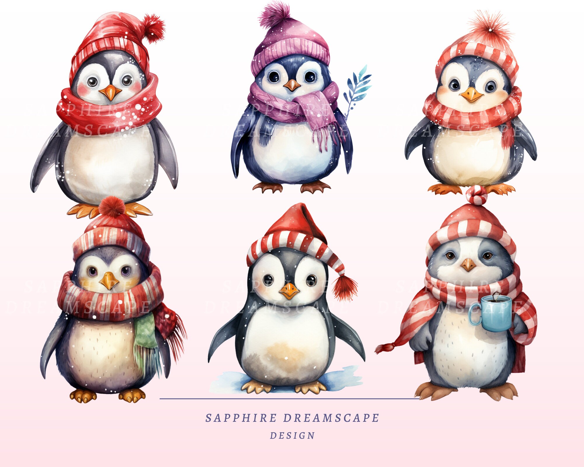 40 Christmas Penguin Clipart, High Quality Transparent Pngs, Instant ...