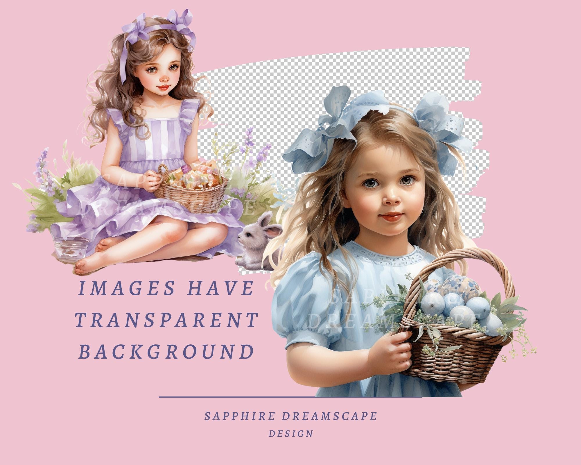 30 Easter Little Girl Clipart, High Quality Transparent Pngs, Instant ...
