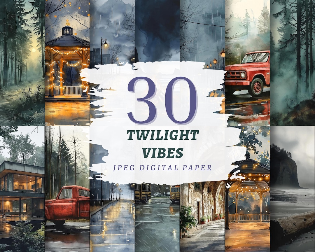 Twilight Vibes Digital Paper, Forks Decorations, High Quality Jpgs ...