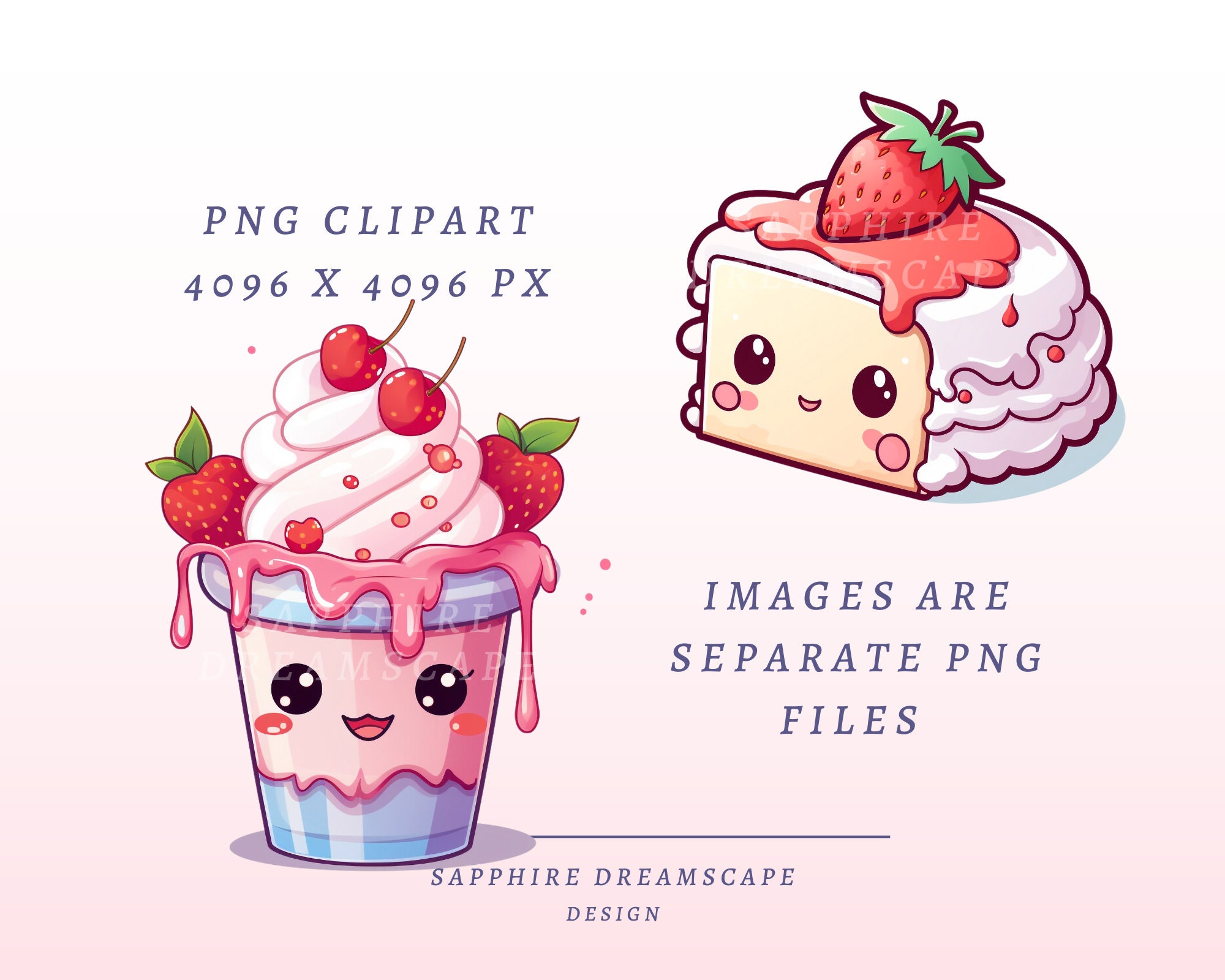 30 Kawaii Sweets Clipart High Quality Transparent Pngs - Etsy