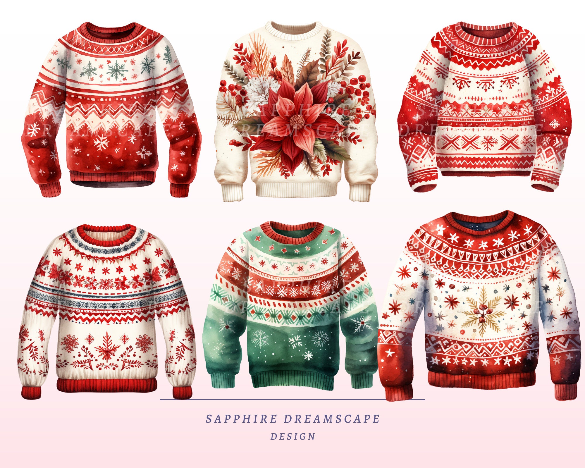 30 Christmas Sweaters Clipart High Quality Transparent Pngs - Etsy