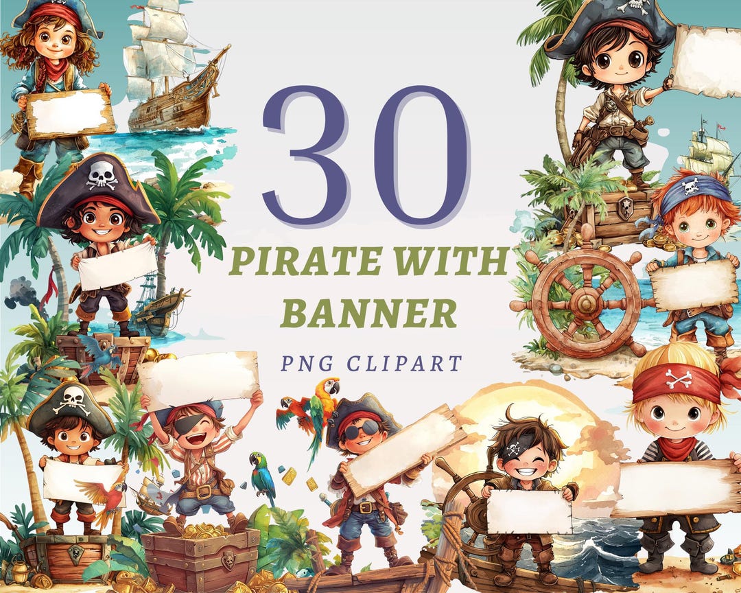 30 Pirate With Banners Clipart, High Quality Transparent Pngs, Instant ...