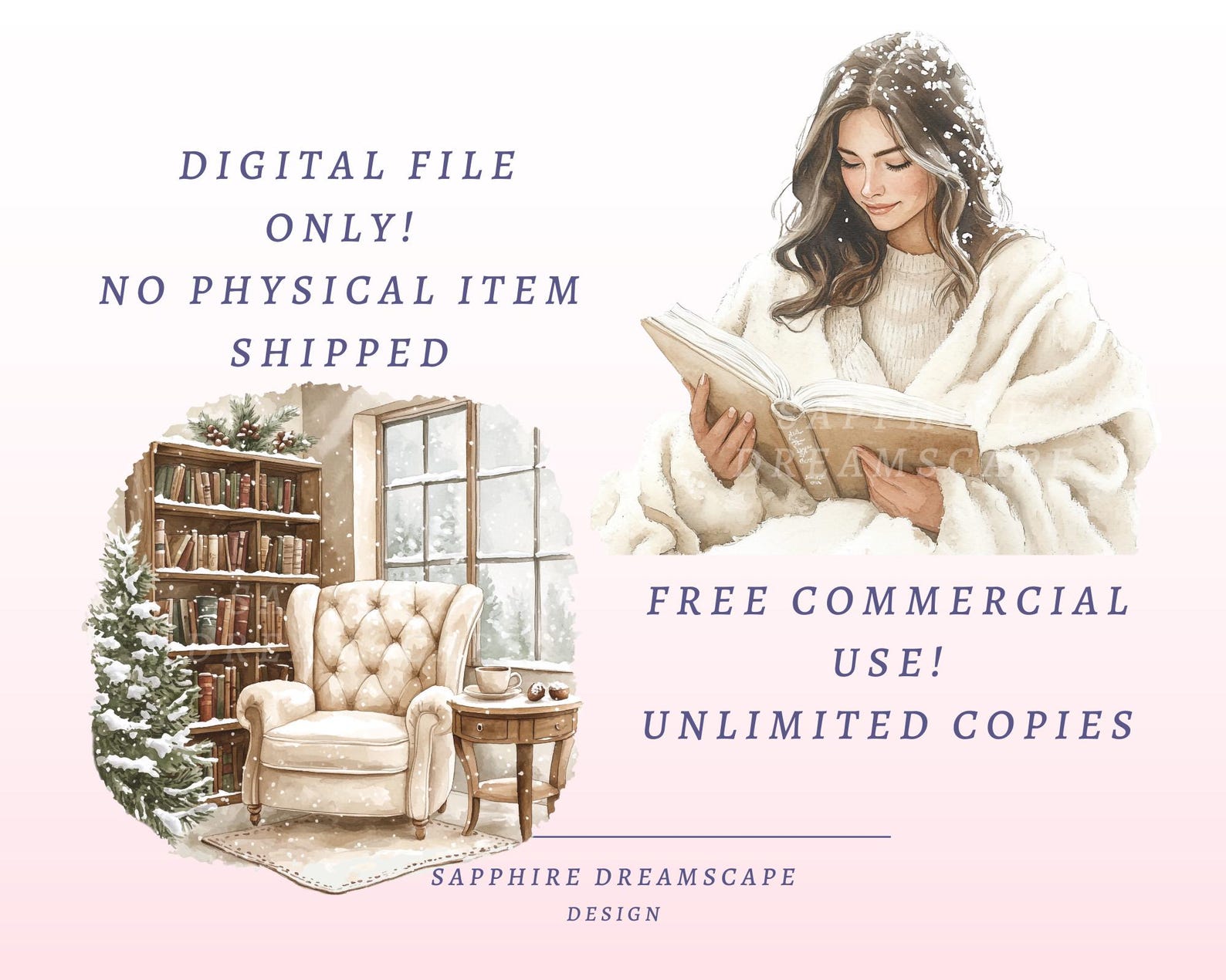 40 Boho Winter Planner Girl Clipart, Cozy Neutral Illustrations, Hygge ...