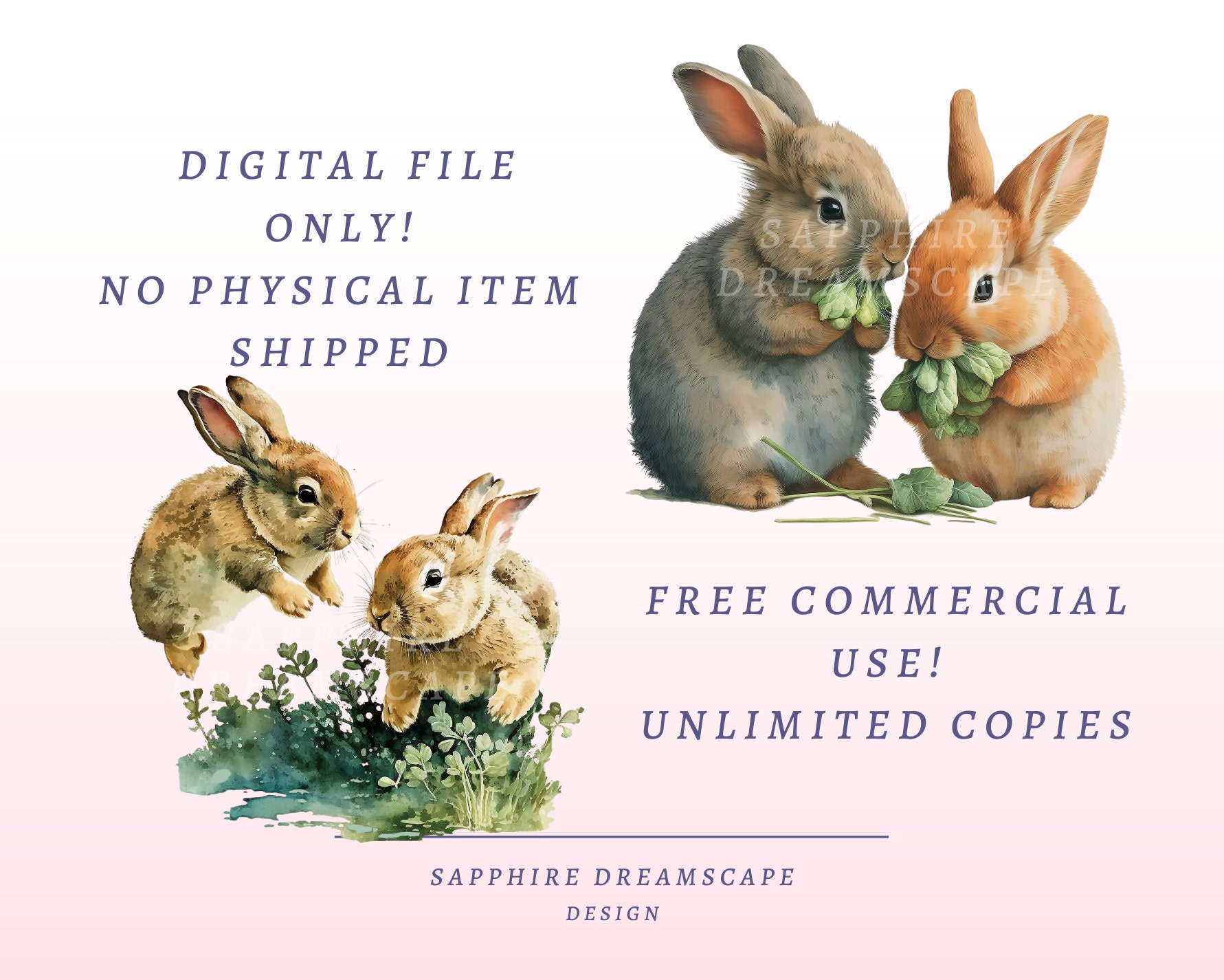 40 Watercolor Bunnies Clipart, High Quality Transparent Pngs With ...