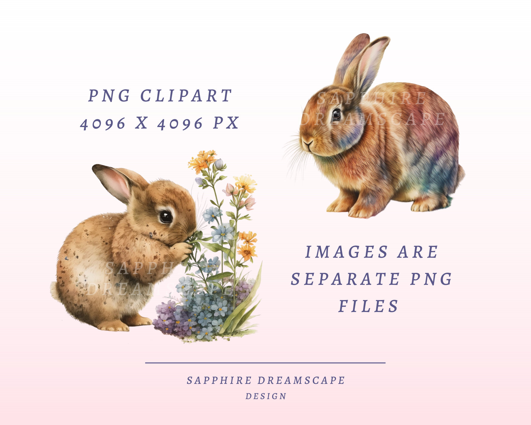 40 Watercolor Bunnies Clipart, High Quality Transparent Pngs With ...