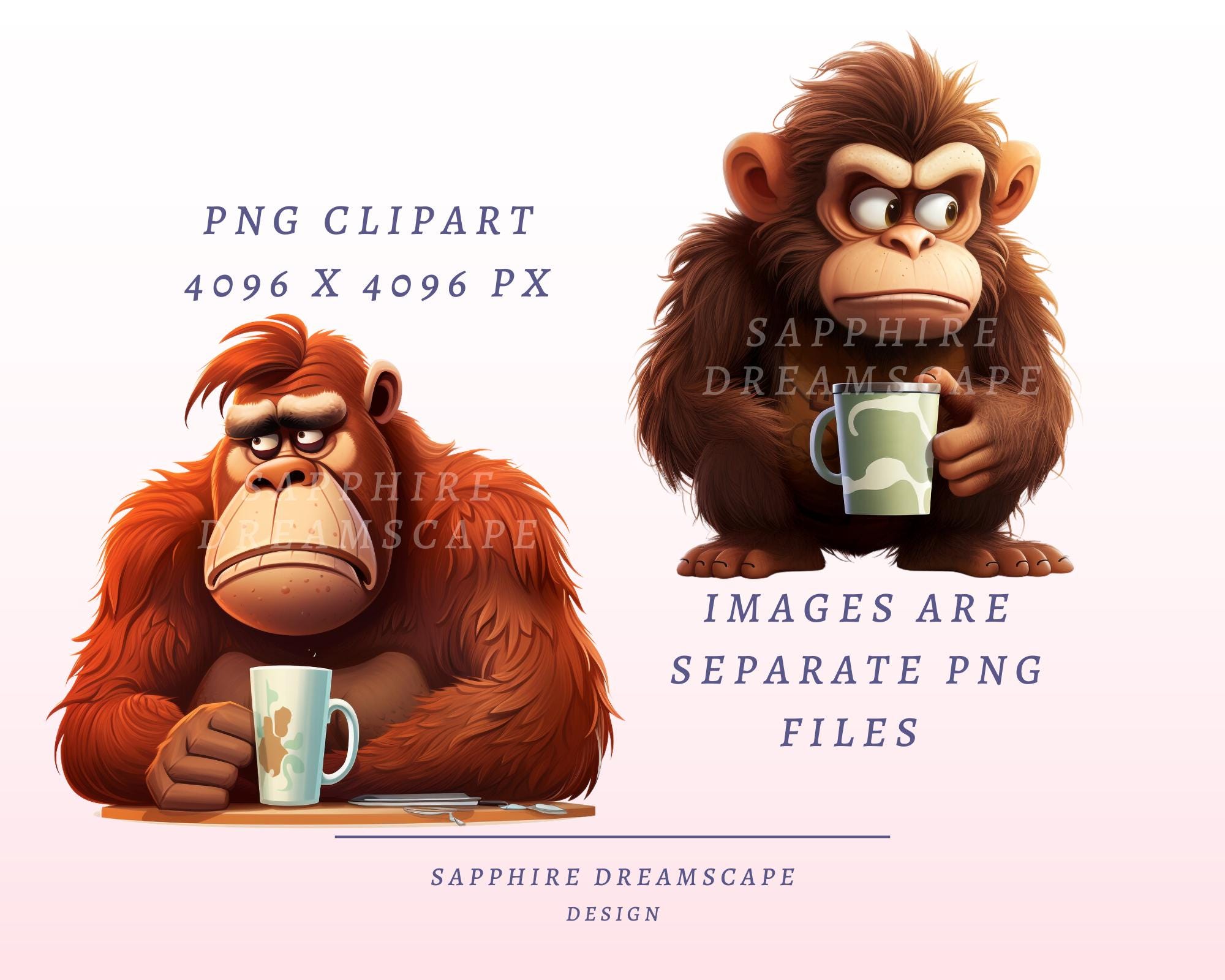 25 Grumpy Coffee Ape Clipart, High Quality Transparent Pngs, Instant ...