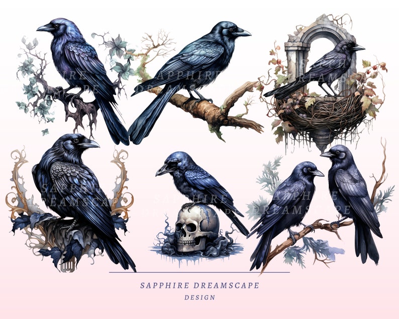 40 Gothic Ravens Clipart, High Quality Transparent Pngs, Instant ...