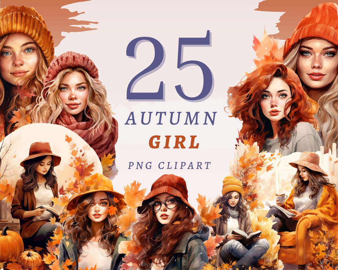 25 Autumn Girl Clipart, High Quality Transparent Pngs, Instant Download ...
