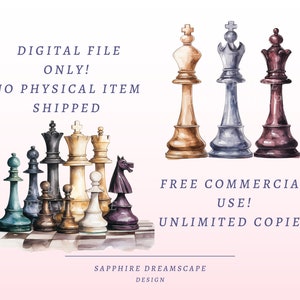 35 Watercolor Chess Clipart, High Quality Transparent Pngs, Instant ...