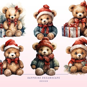 30 Christmas Teddy Bear Clipart, High Quality Transparent Pngs, Instant ...