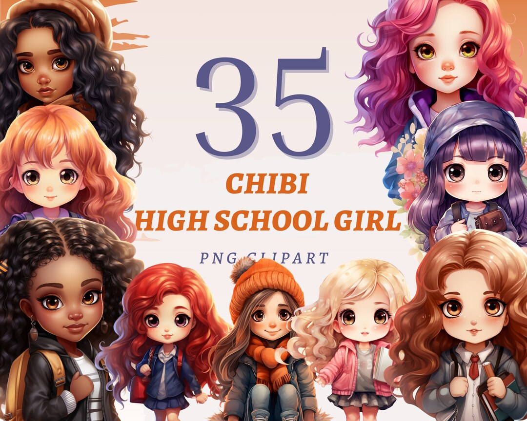 35 Chibi High School Girl Clipart, High Quality Transparent Pngs ...