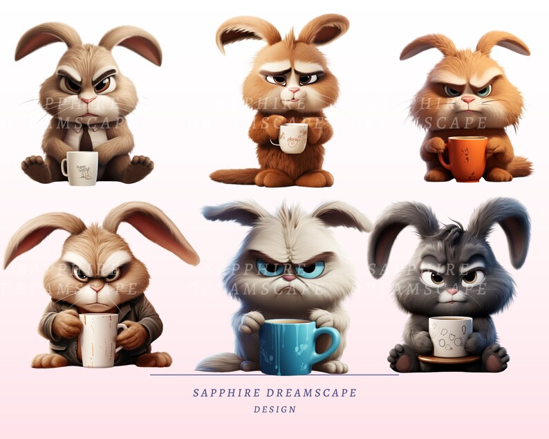 35 Grumpy Coffee Bunny Clipart, High Quality Transparent Pngs, Instant ...