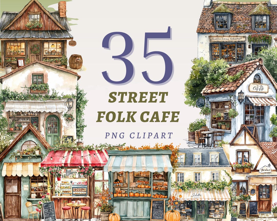 35 Street Folk Cafe Clipart, High Quality Transparent Pngs, Instant ...